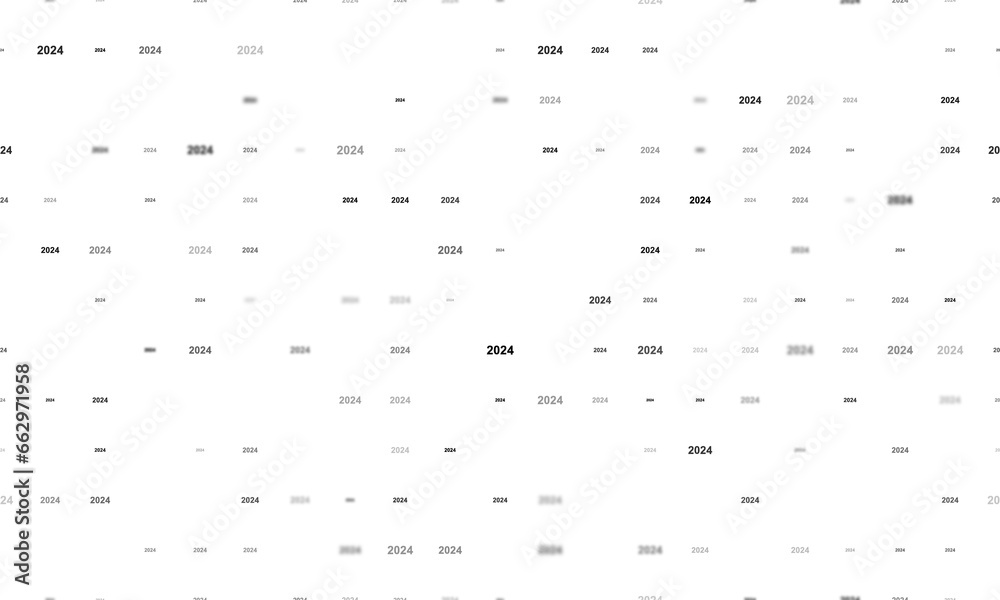 Seamless background pattern of evenly spaced black 2024 year symbols of ...