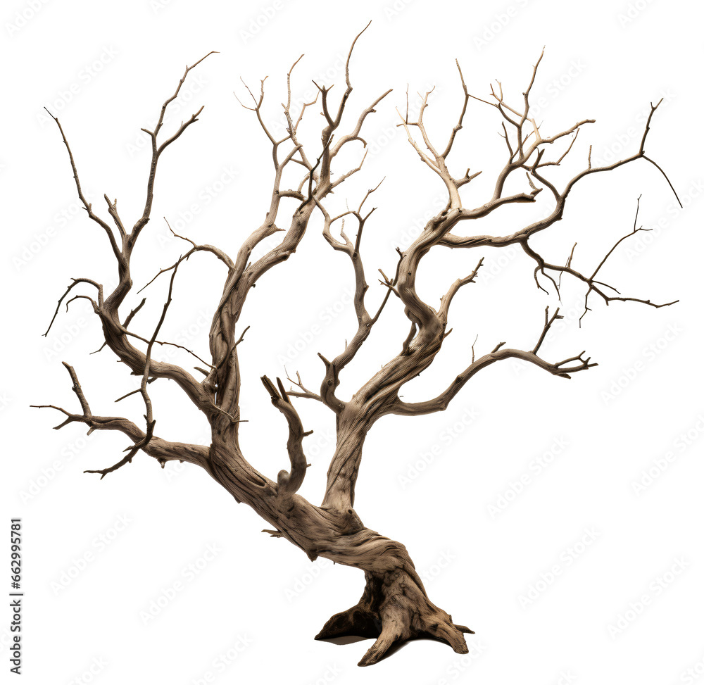 Dead tree, decaying wood, fallen timber, isolated on transparent ...