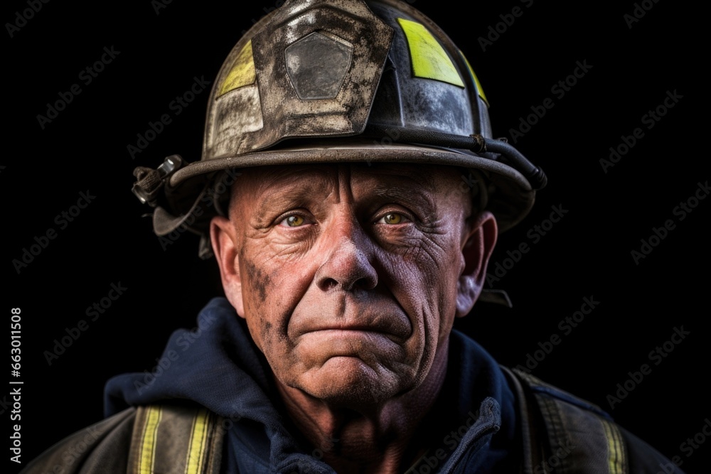 Male, 57 years old, retired firefighter His freckles are like battle ...