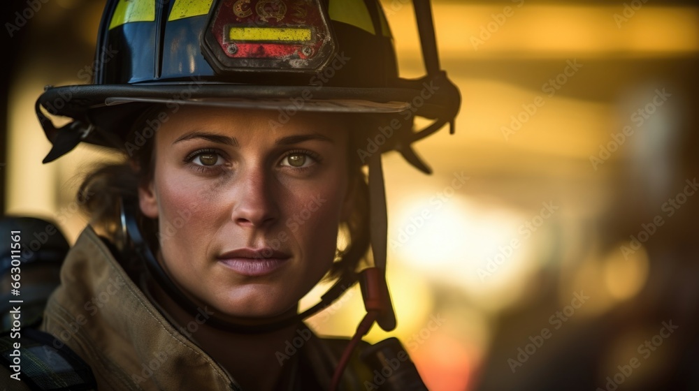 A firefighter, with a strong and athletic build. They inspire others to ...