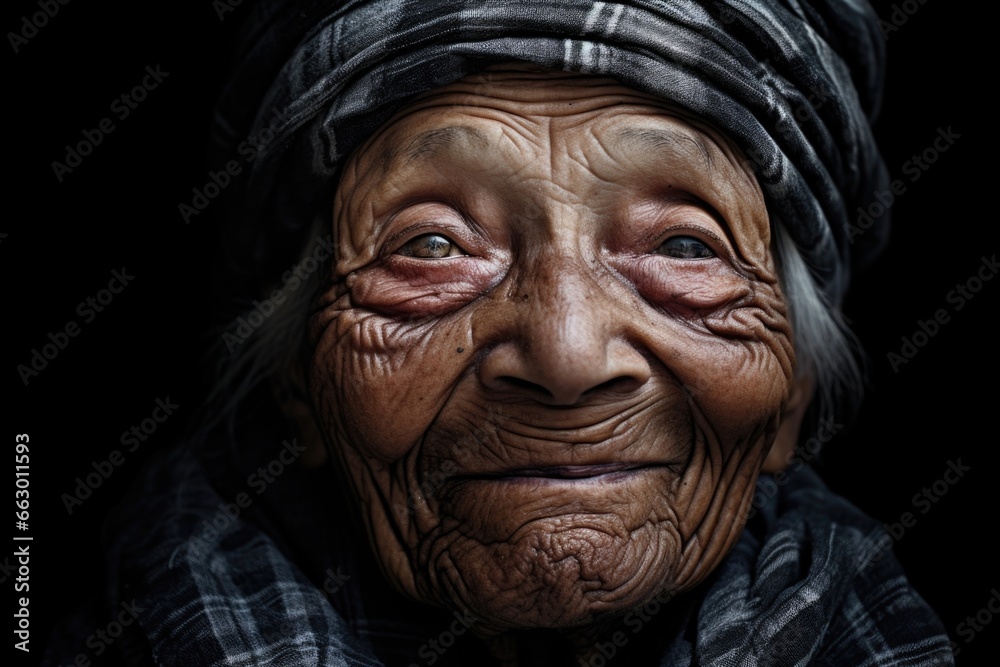 The womans wrinkled face was a map of her emotions, with lines that ...