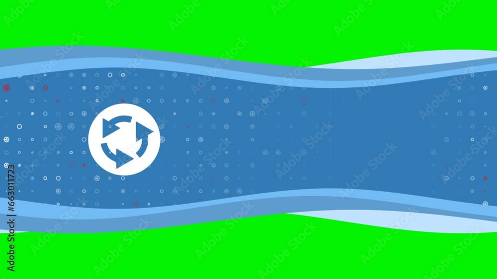 Animation of blue banner waves movement with white roundabout symbol on ...