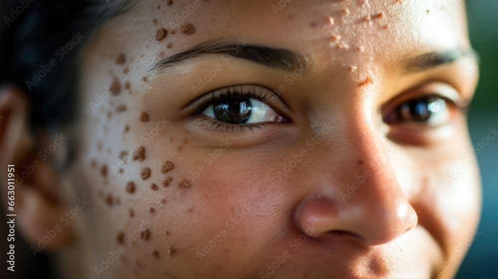 A social worker with severe acne scars on her , dedicating her life to ...