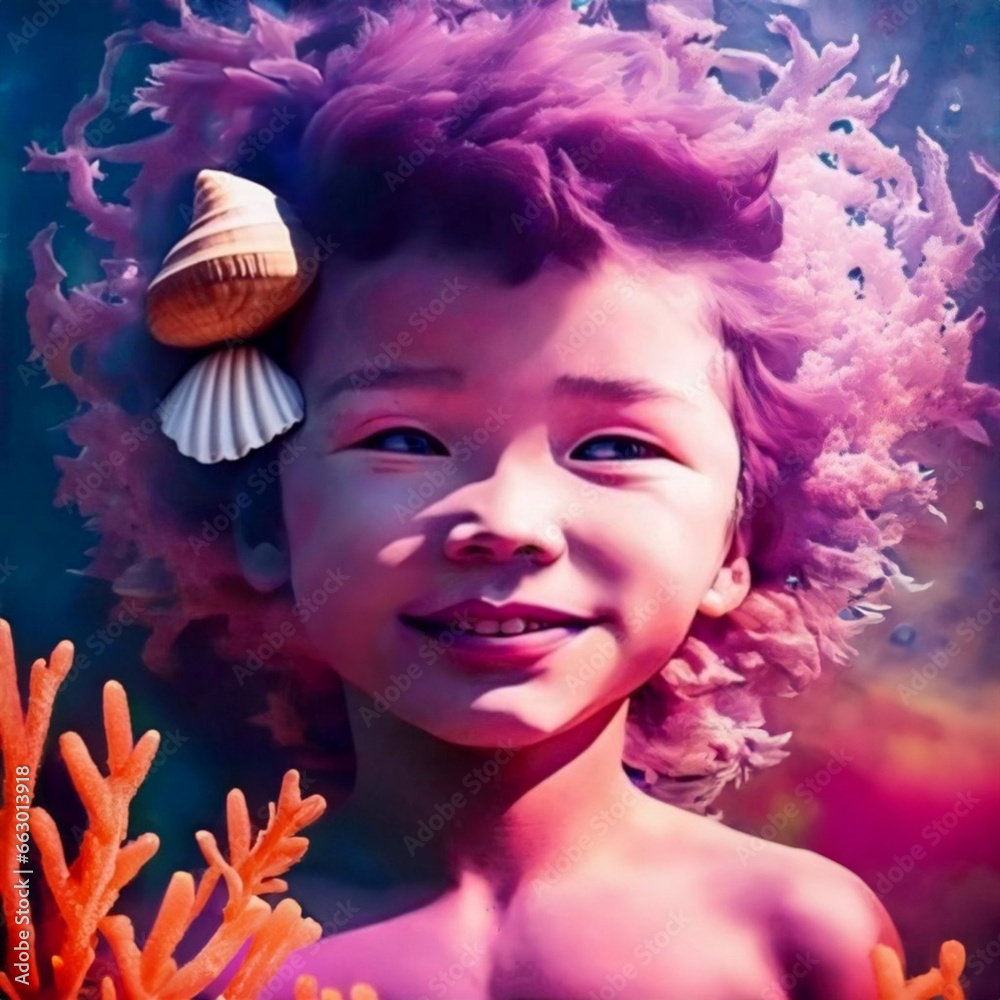 Little newt underwater Illustration hyper realistic, pastel colors ... Little newt underwater Illustration hyper realistic, pastel colors ...