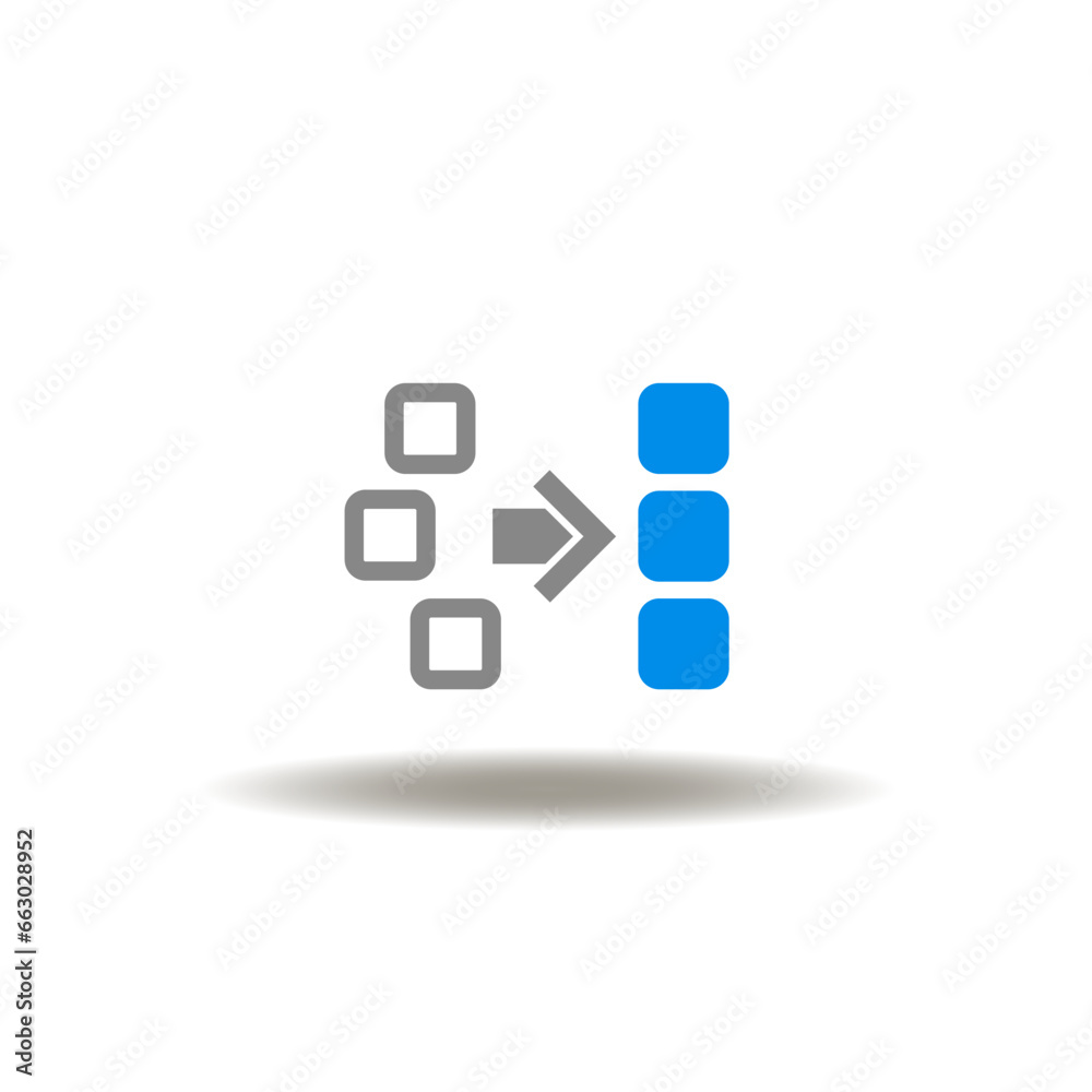 Poster Vector illustration of scattered cubes from the left column line ...