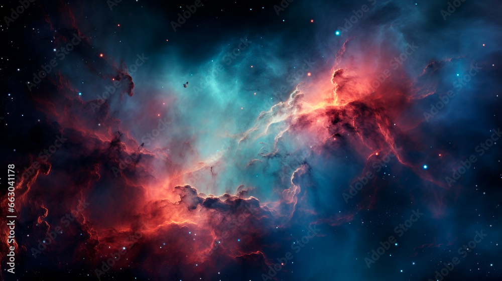 Abstract space background. Beautiful galaxies, nebula and stars in ...