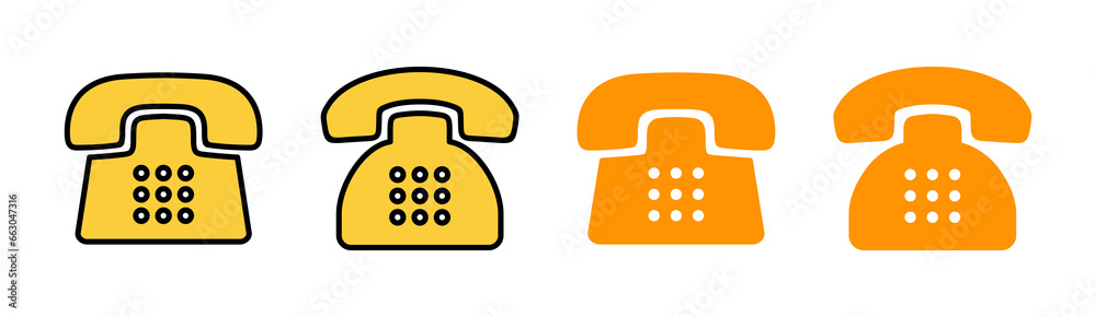 Telephone icon set for web and mobile app. phone sign and symbol Stock ...
