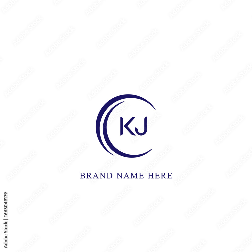 KJ Letter Logo Design. Initial letters KJ logo icon. Abstract letter KJ ...