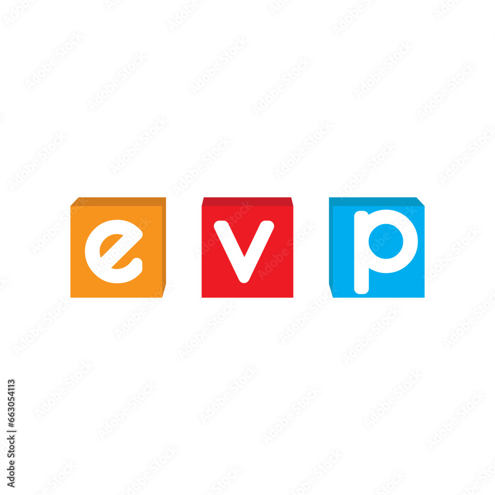 EVP vector, with a simple, modern appearance and looks fresh. Stock ...