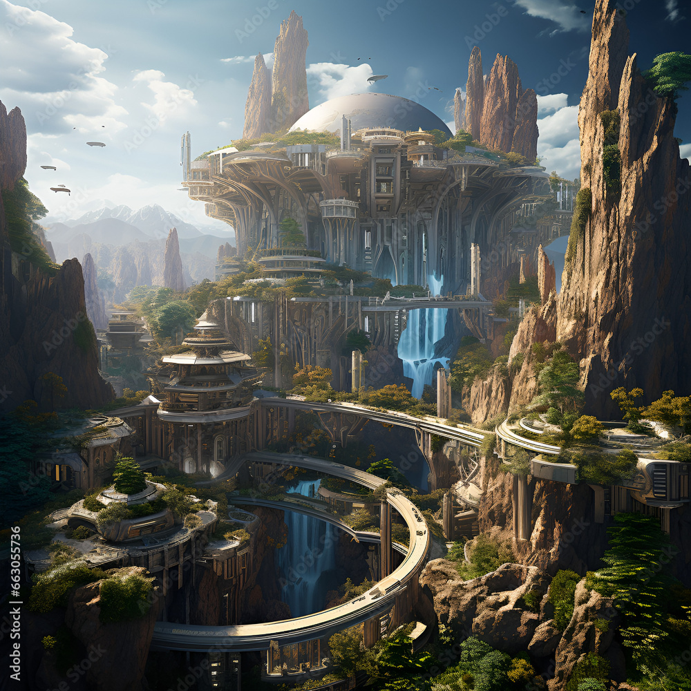 In a world where colossal rock mountains have been sculpted into ...