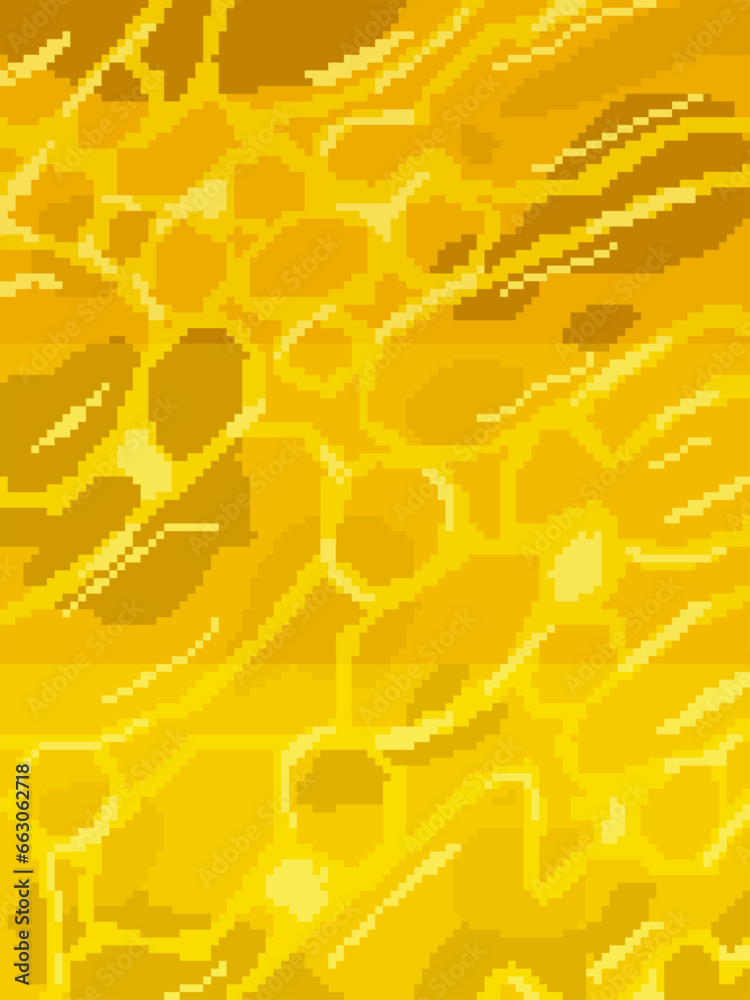 Flowing Yellow Liquid Texture Background, Pixel Art Style Artwork Stock ...
