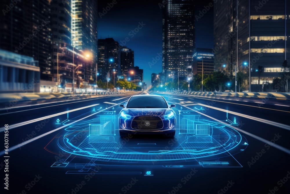 Modern smart car technology intelligent system using Heads up display ...