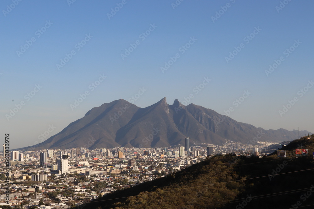 Cerro de la Silla, sunrise, view, city, mountain, Mexico, Monterrey ...