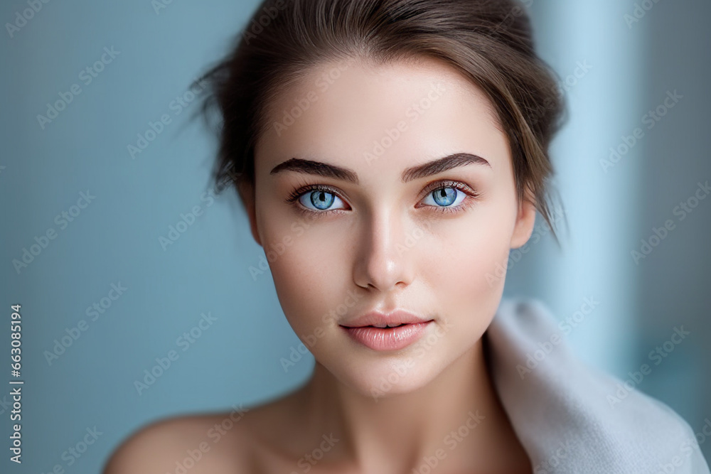 Portrait of beautiful young woman.The face of a beautiful with perfect ...