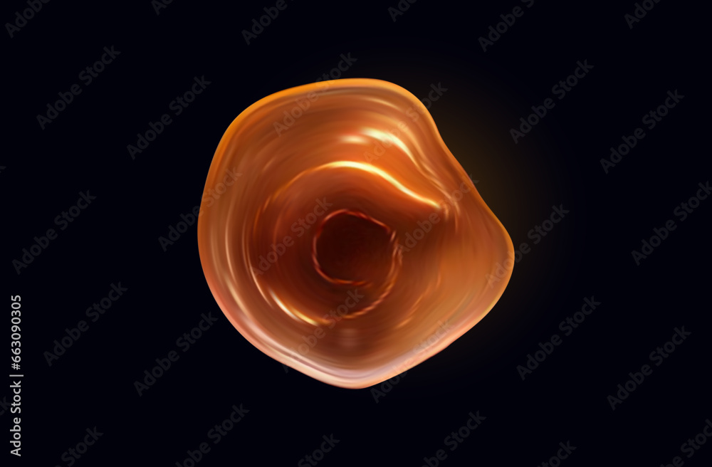 Orange molten glass. Liquid plasma, lava, orange molten substance ...