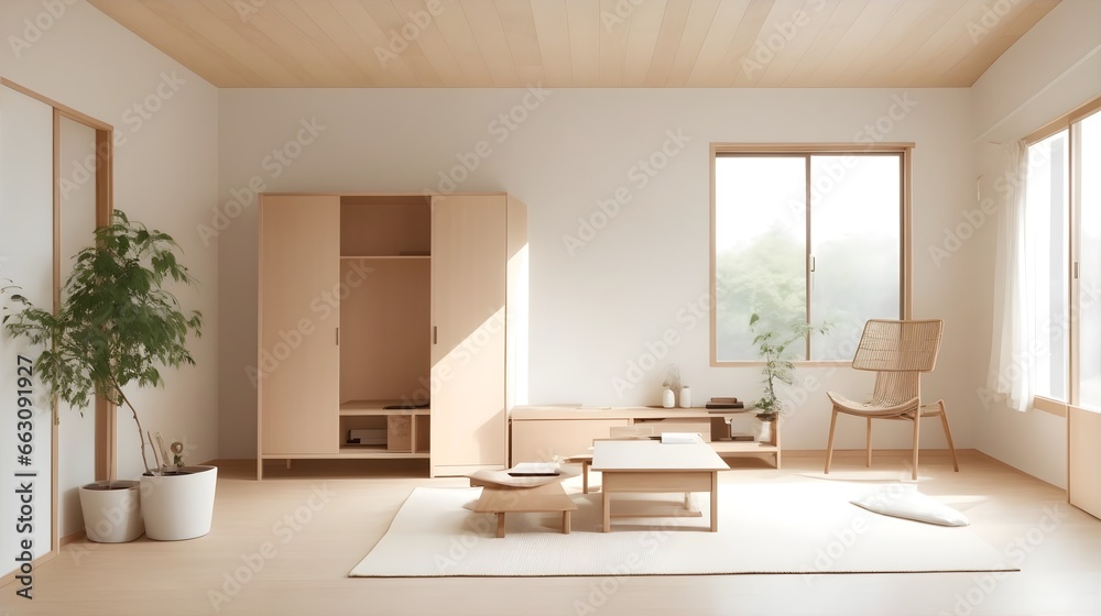 Interior design,MUJI style interior design,Wooden room,Minimalist ...