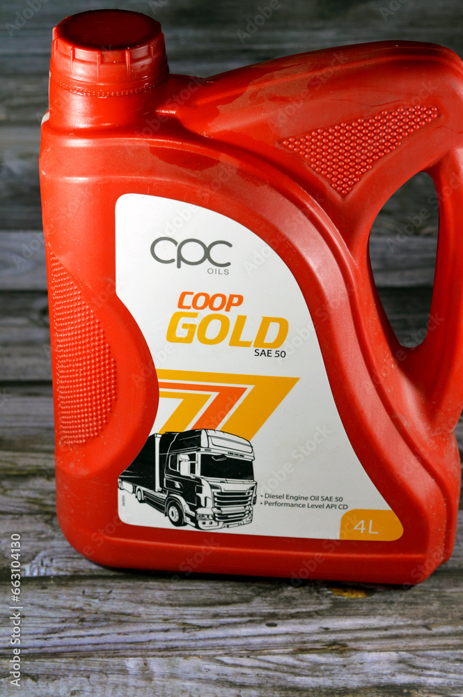 Cairo, Egypt, October 13 2023: CPC Cooperation Coop Gold Motor Oil 4 ...