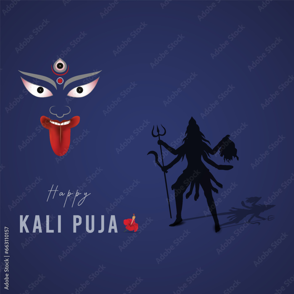 vector of Goddess. Kali. Maa. on. Diwali. Kali Pooja. background. of ...