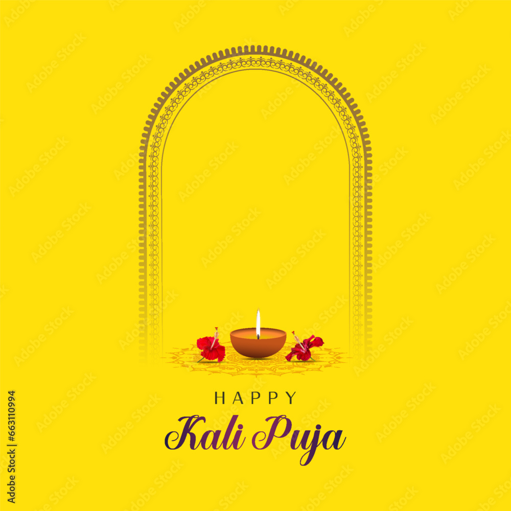 vector of Goddess. Kali. Maa. on. Diwali. Kali Pooja. background. of ...