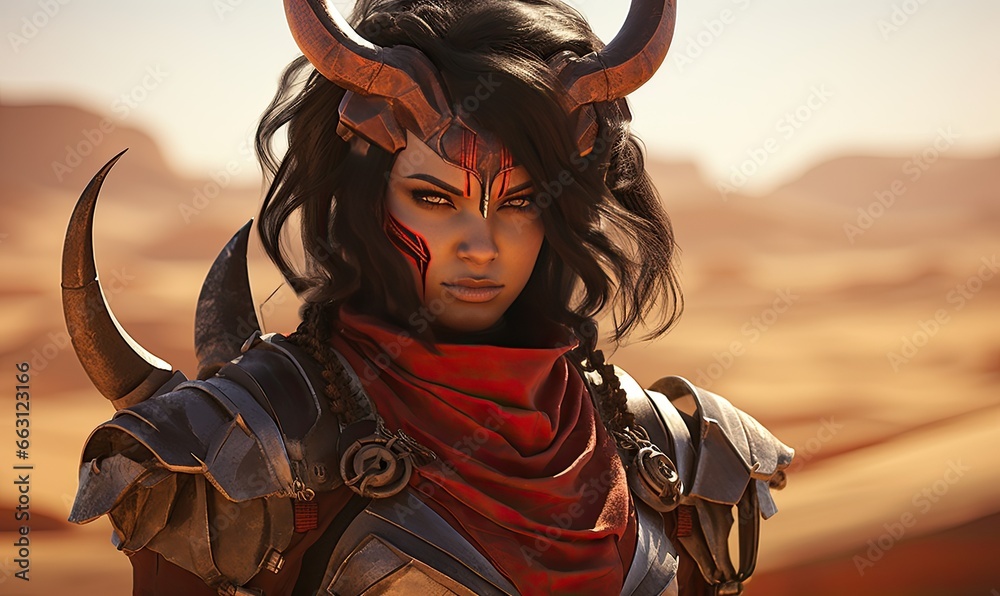 Dive into the realm of fantasy with a striking photo of a demon woman ...