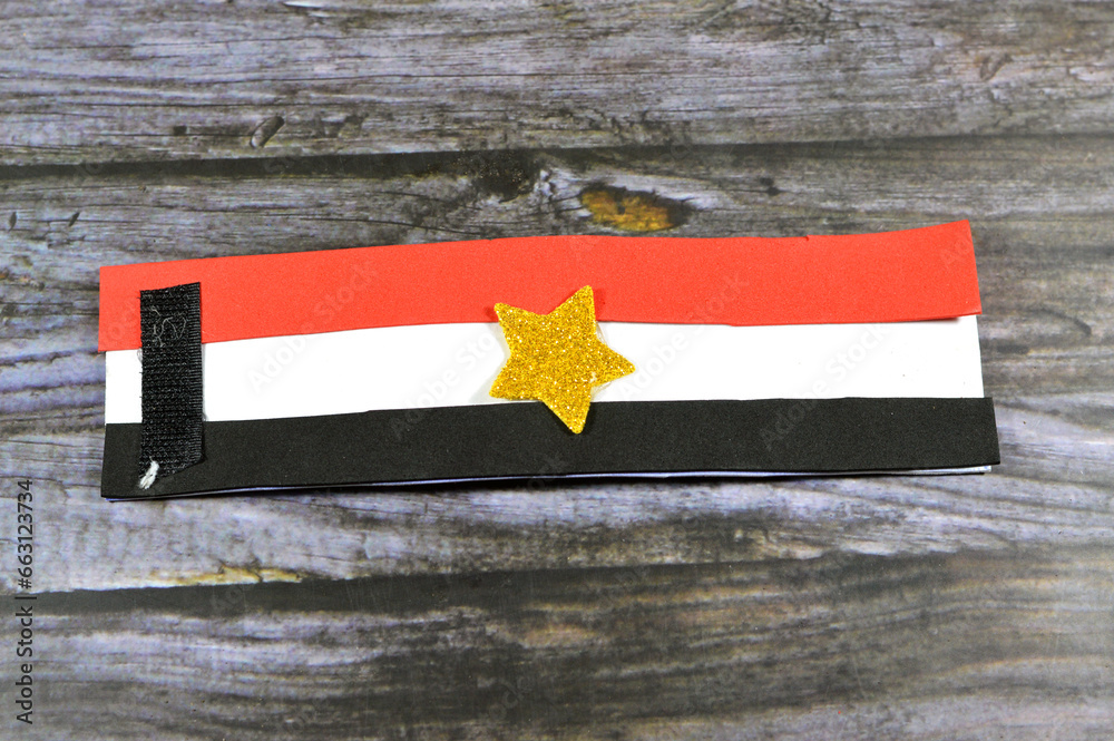 Egyptian flag colors and a star by glittered colorful Eva foam sheets ...