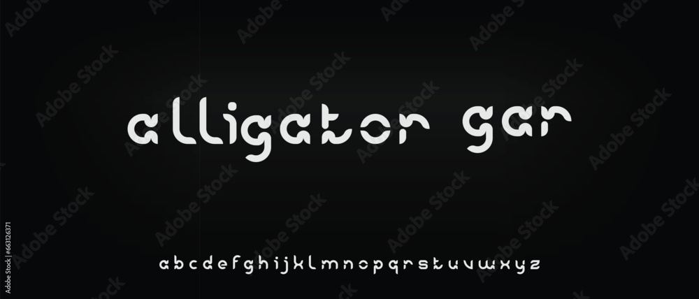 ALLIGATOR GAR Blade alphabet bold italic font letters. Auto logo ...