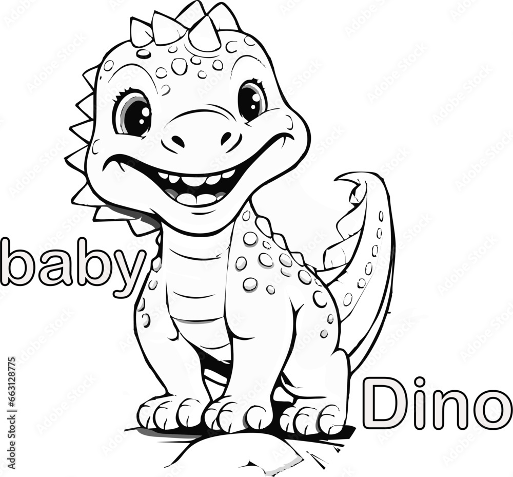 Coloring page, Cute baby dinosaurs. Provides hours of coloring fun for ...