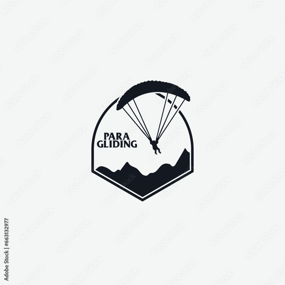 Paraglider with paramotor silhouette vector image.Paramotor Logo Vector ...