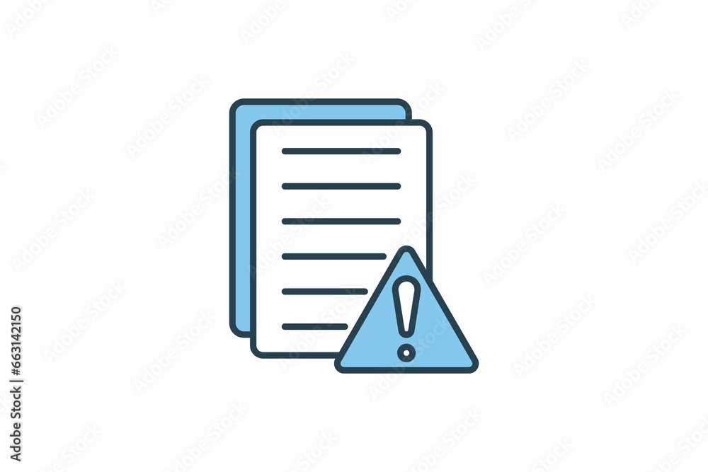 Document warning icon. document with exclamation mark. icon related to ...