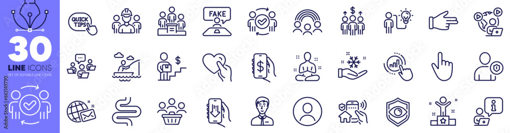 Download app, Hold heart and Headshot line icons pack. Graph chart, Eye ...