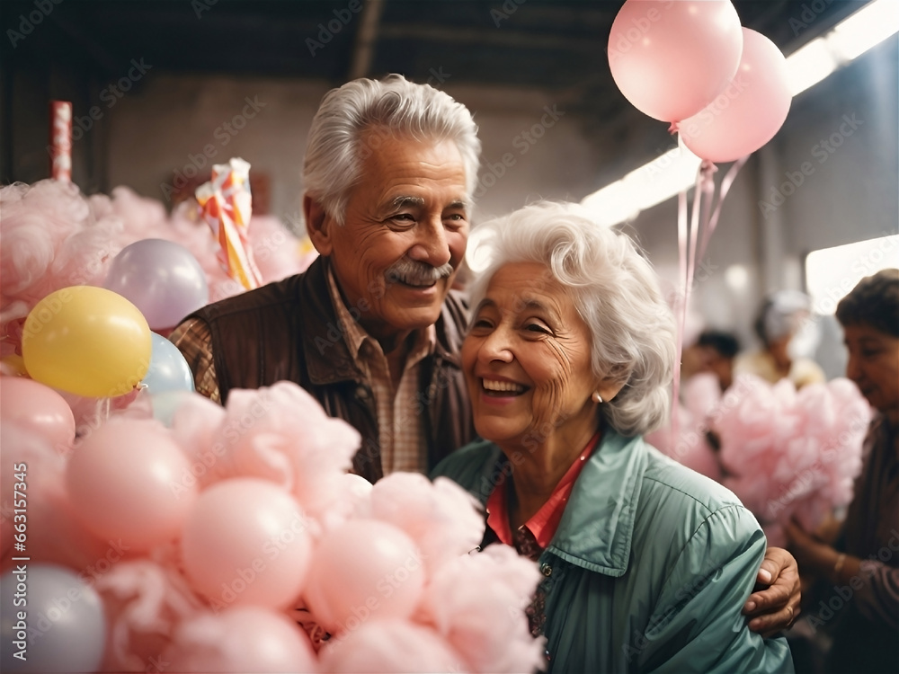 In a factory close-up shots capture the joy of elderly retire old ...
