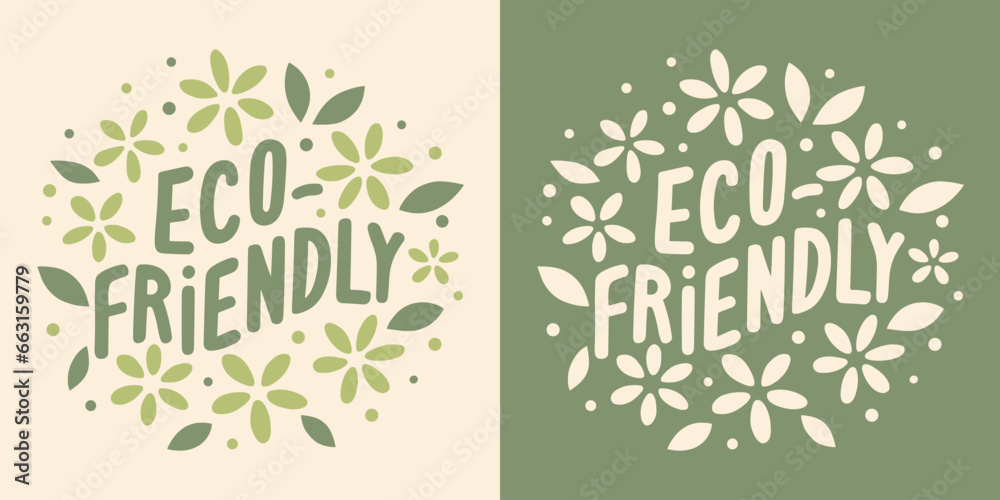 Eco-friendly lettering. Sustainable concept. Label for recycled and ...