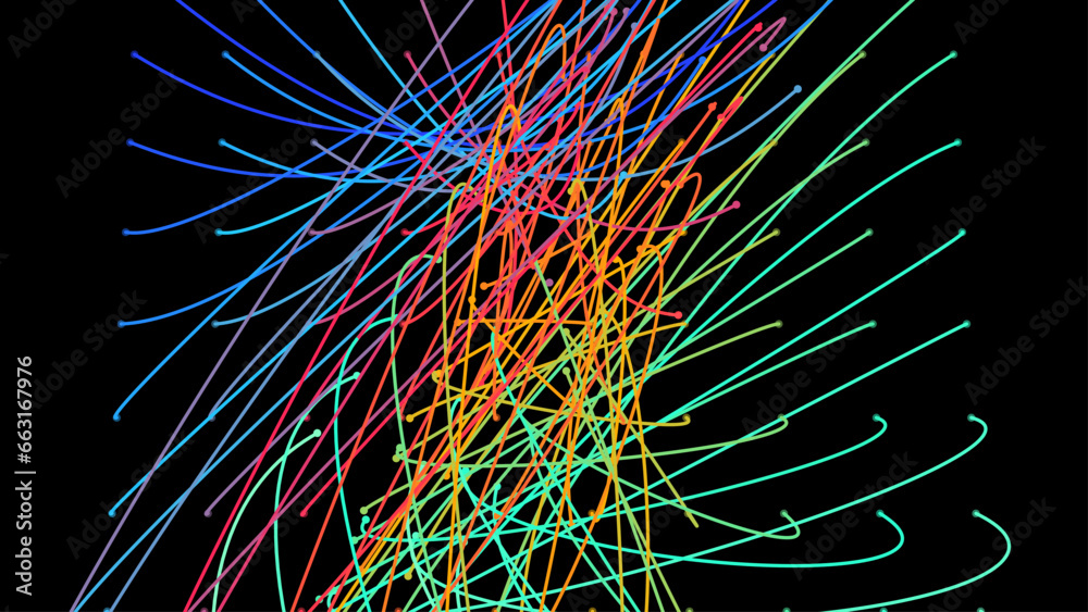 Crossing light beams. Energy flow Laser lines. Neon plexus knots ...