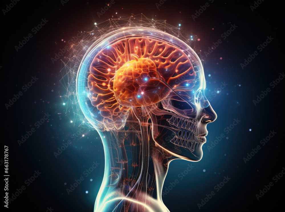 medical illustration of the brain Stock Illustration | Adobe Stock