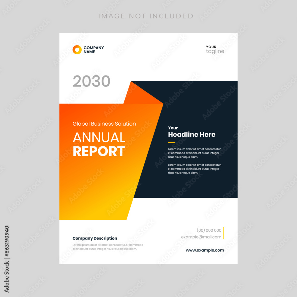 Orange modern business annual report cover page design template crafted ...