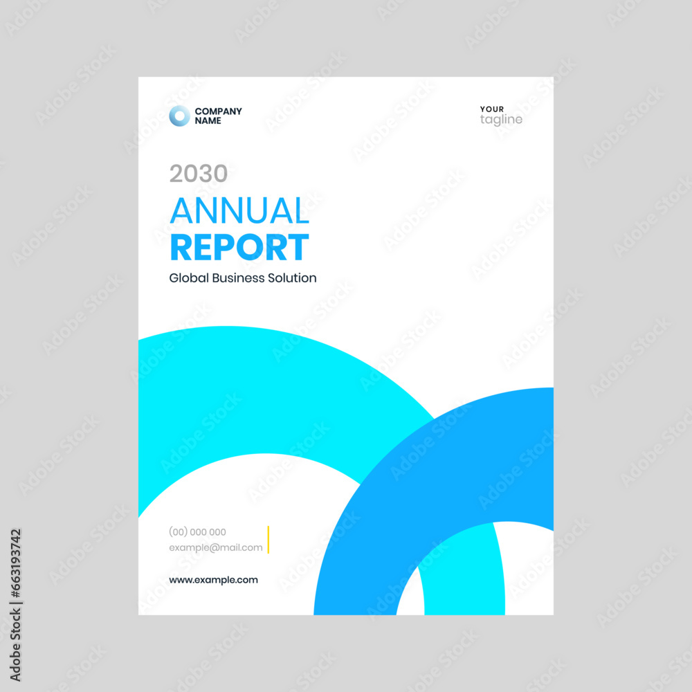 contemporary business annual report cover page design template with a ...