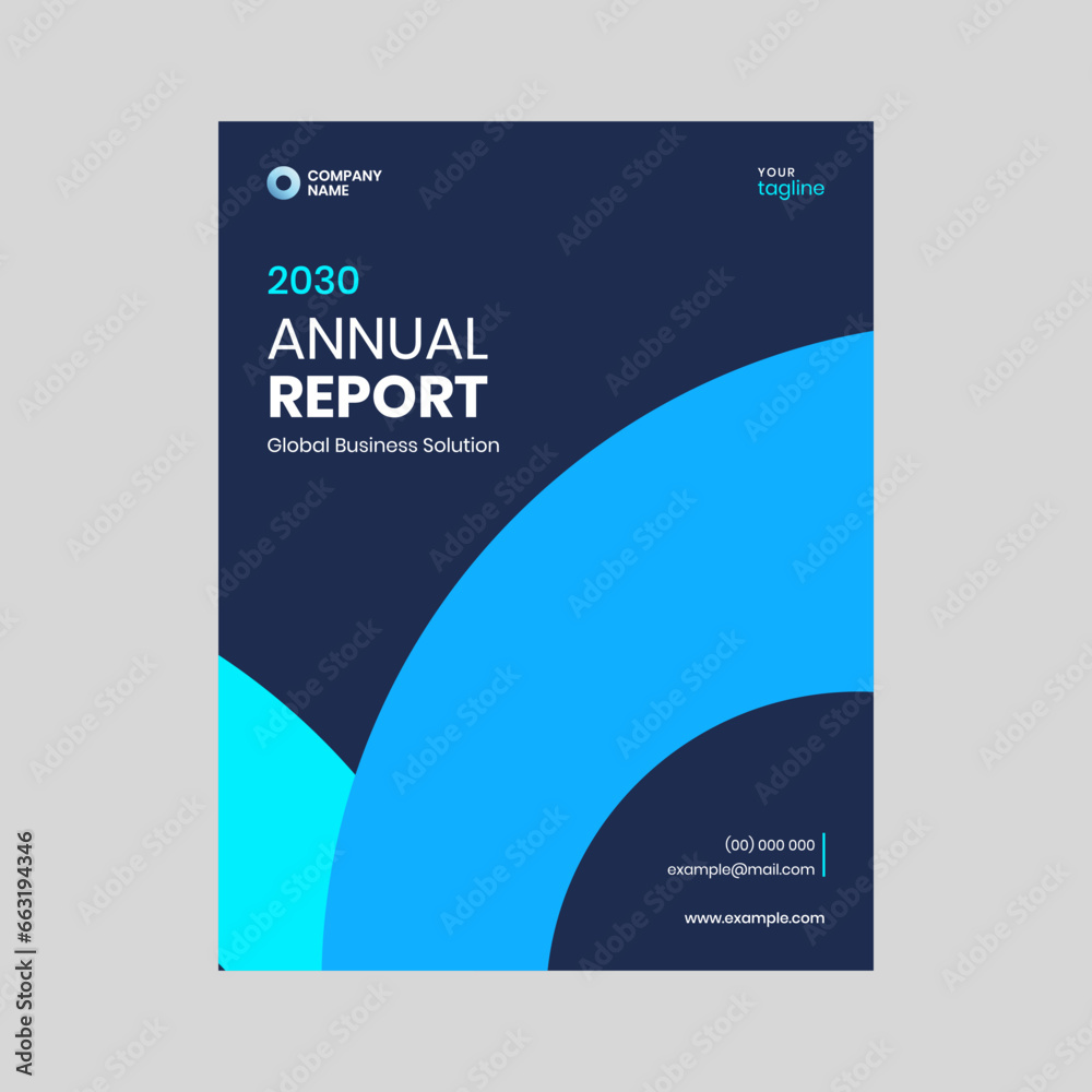contemporary business annual report cover page design template with a ...
