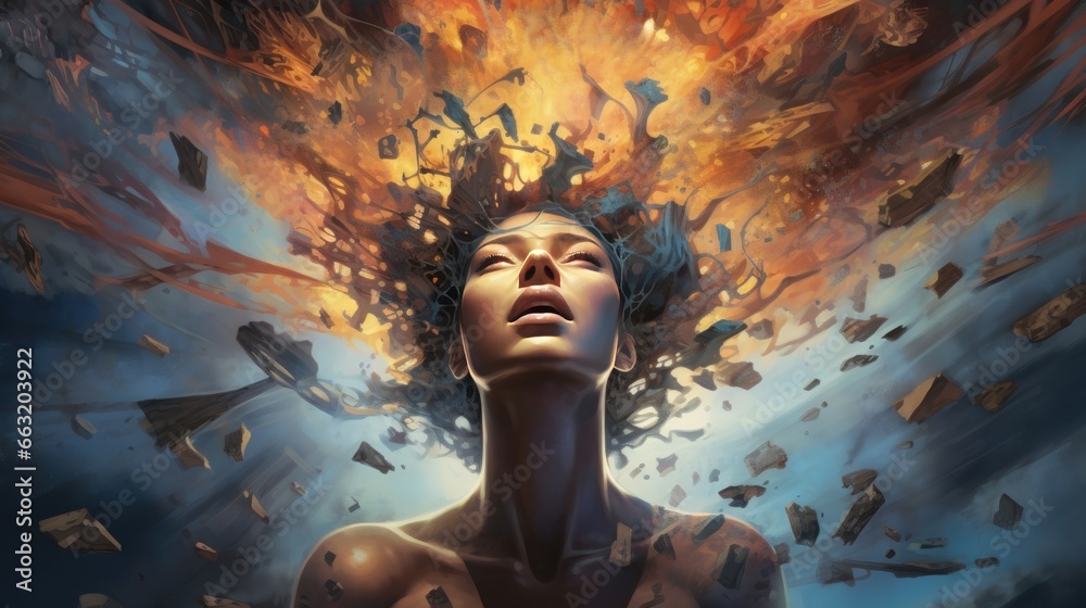 Annual collective mind concept art, exploding mind, inner world, dreams ...
