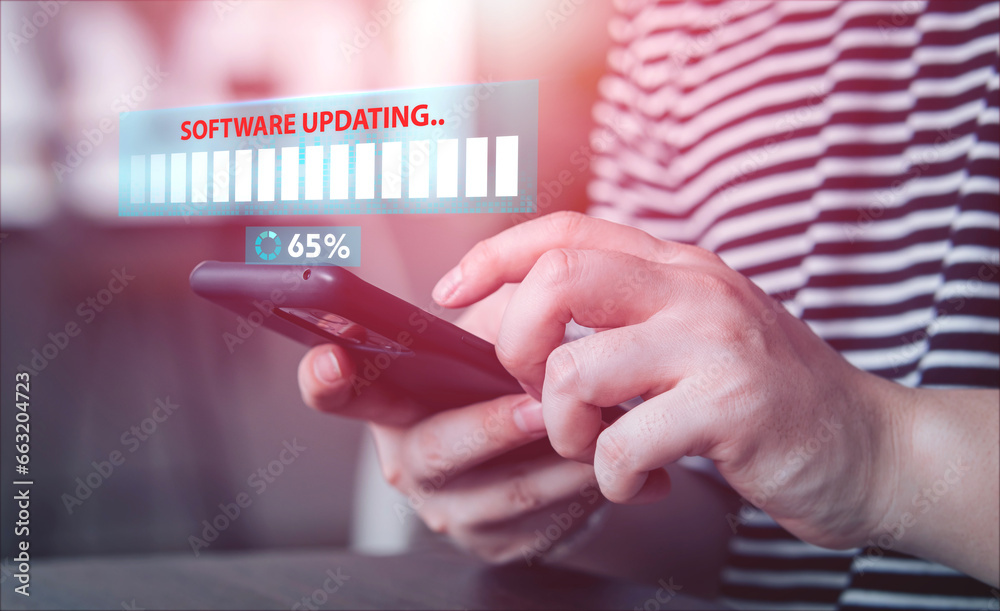 Updating the latest software version of the smartphone system via the ...