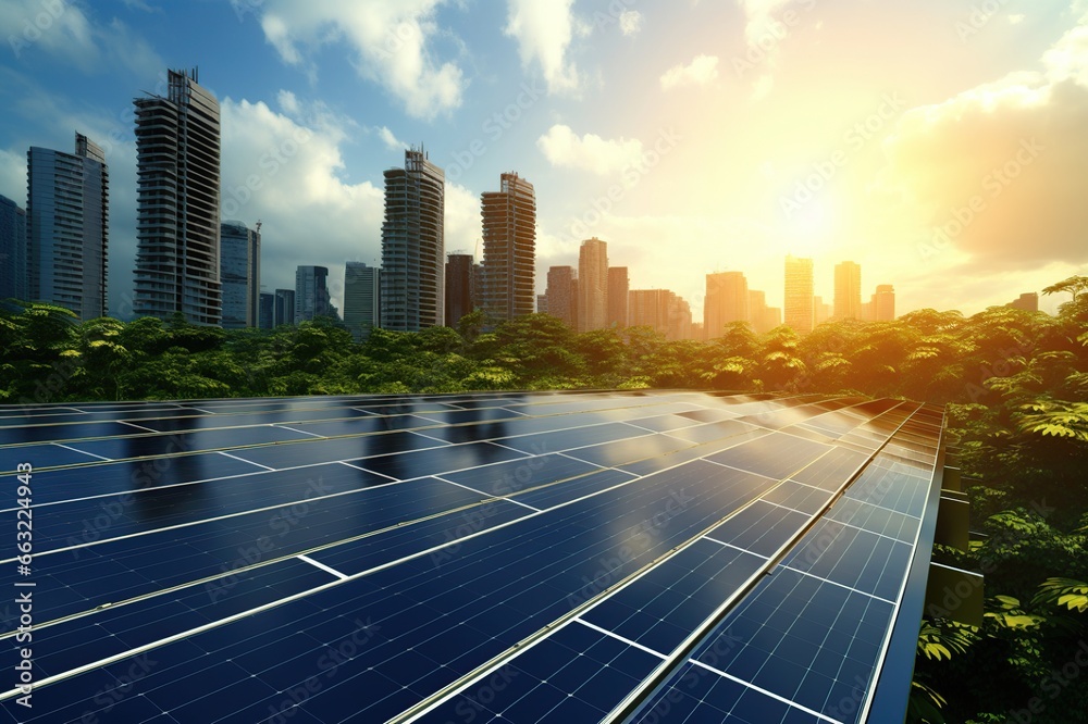 Solar panels in aerial view. Eco-technology of solar power plants in ...