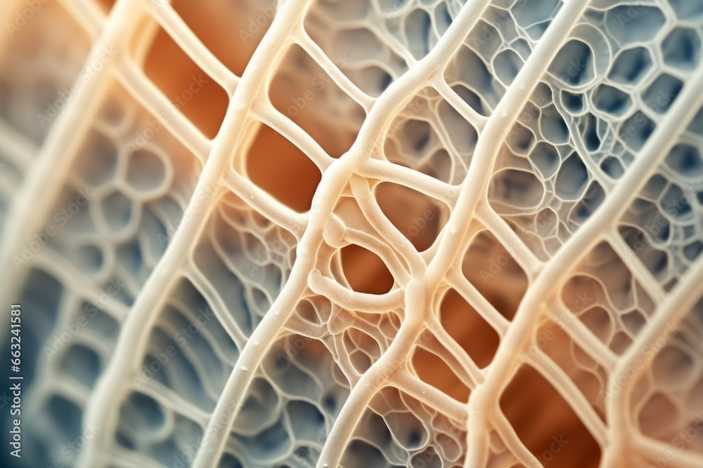 Microscopic macro close-up shot scientific research epithelial tissue ...