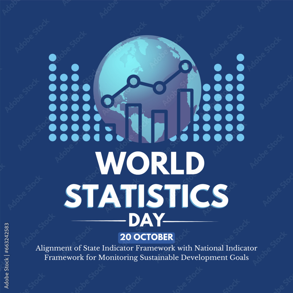 World Statistics day, statistics icon with earth and typography art ...