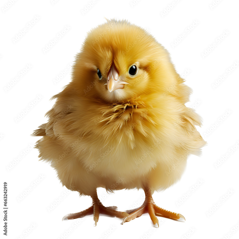 Cute Newborn yellow baby chicken isolated on transparent background ...
