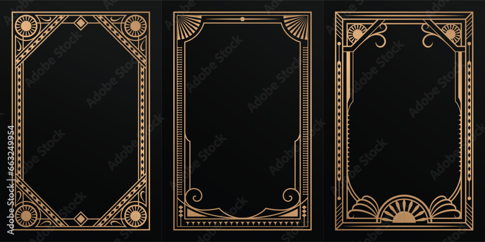 Vintage elegant gold frame vector template Stock Vector | Adobe Stock