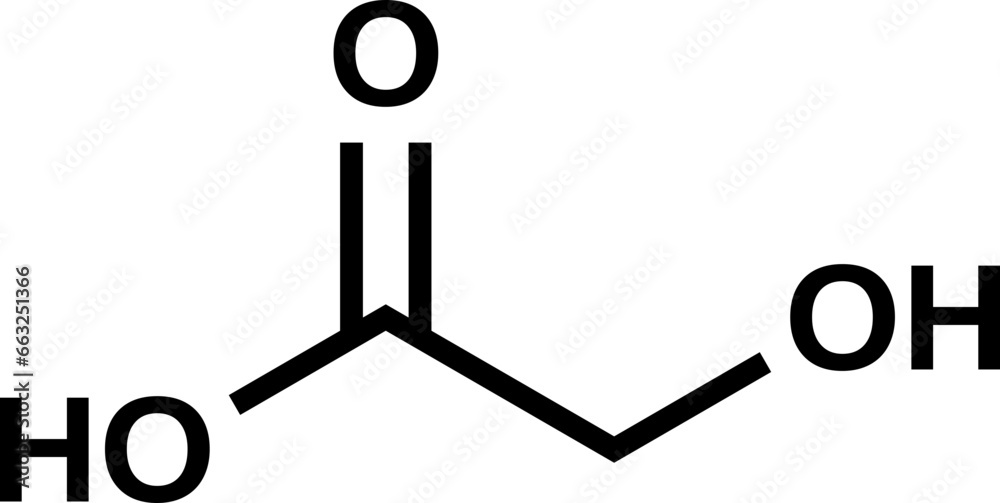Glycolic acid C2H4O3 structural formula, vector illustration เวกเตอร์ ...