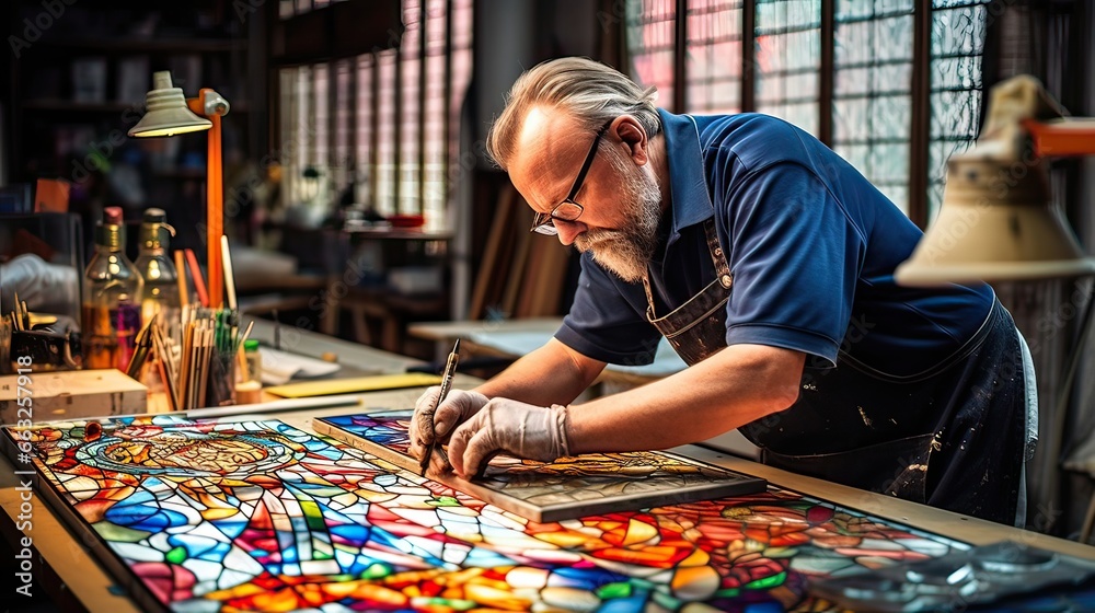 Artistic craftsmanship, vivid glass, detailed artistry, light diffusion ...