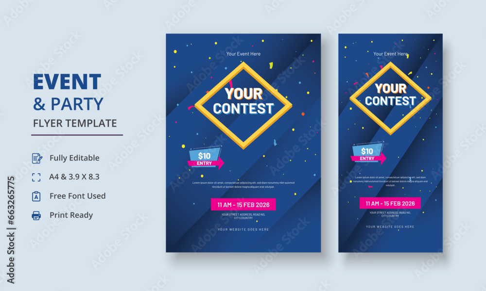 Contest Flyer, Competition Flyer, Contest Event Flyer, Contest DL Flyer ...