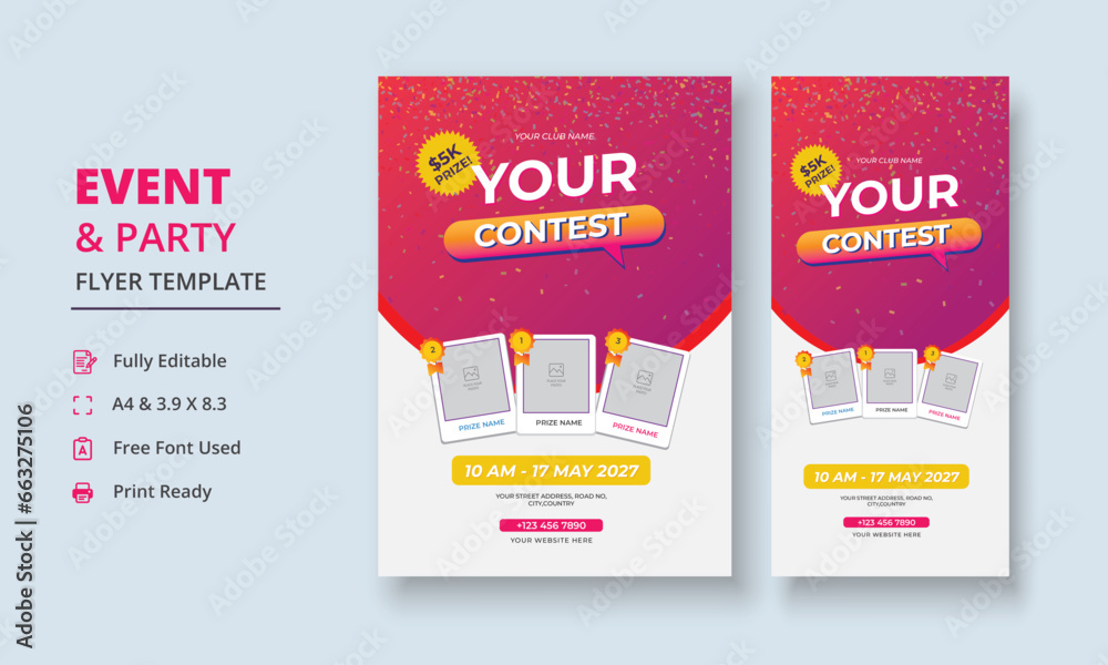 Contest Flyer, Competition Flyer, Contest Event Flyer, Contest DL Flyer ...