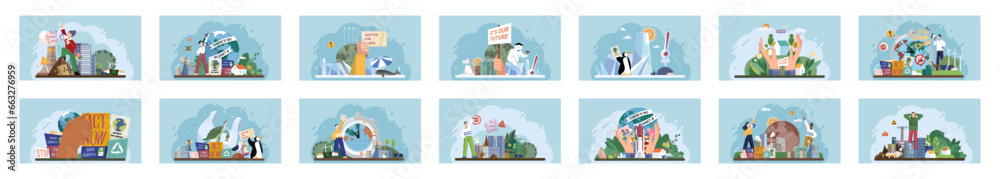 Climate change. Save the planet. Vector illustration On World Environment Day, lets commit to ...