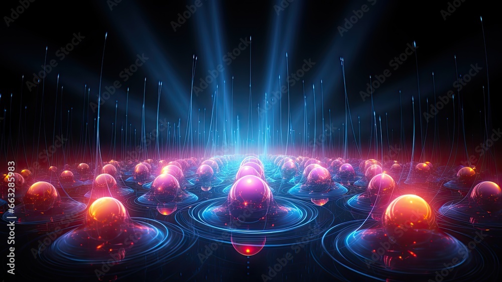 Visualize scientists conducting quantum experiments and research, pushing the boundaries of ...
